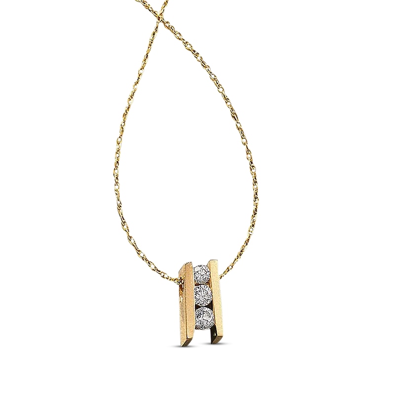 Previously Owned Diamond Ladder Necklace 1/4 ct tw 14K Yellow Gold | Kay