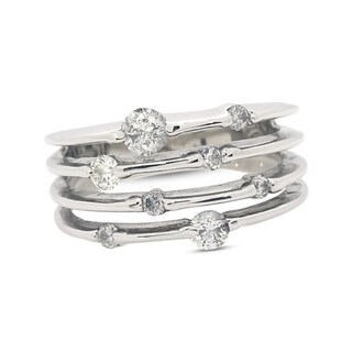 Previously Owned Diamond Station Ring 5/8 ct tw Round-Cut 14K White ...