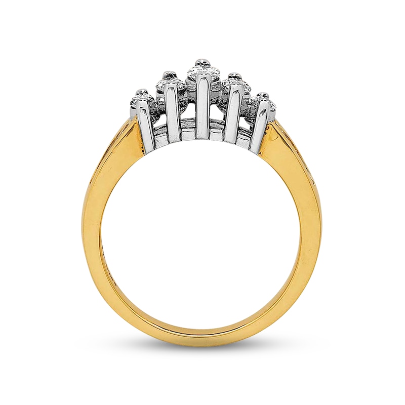 Previously Owned Diamond Anniversary Ring 1 ct tw Marquise & Round-cut ...