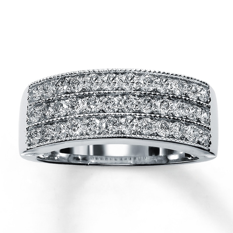 Previously Owned Anniversary Ring 1 ct tw Round-cut Diamonds 10K White ...