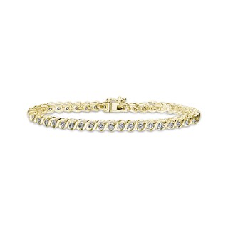 Previously Owned Round-Cut Diamond Tennis Bracelet 2 ct tw 10K Yellow ...