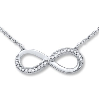 Previously Owned Infinity Necklace 1/15 ct tw Diamonds Sterling Silver ...