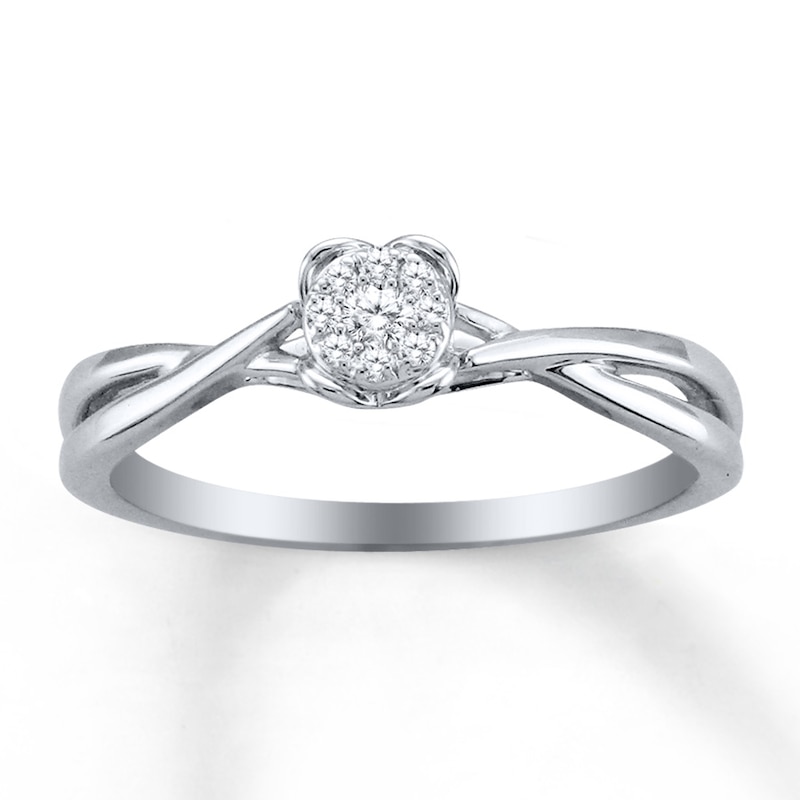 Previously Owned Diamond Promise Ring 1/15 ct tw 10K White Gold | Kay