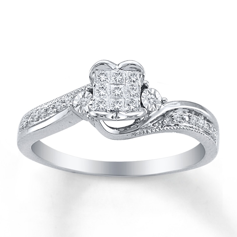 Previously Owned Diamond Promise Ring 1/5 ct tw 10K White Gold | Kay