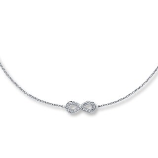Previously Owned Diamond Infinity Necklace 1/10 ct tw Round-cut ...