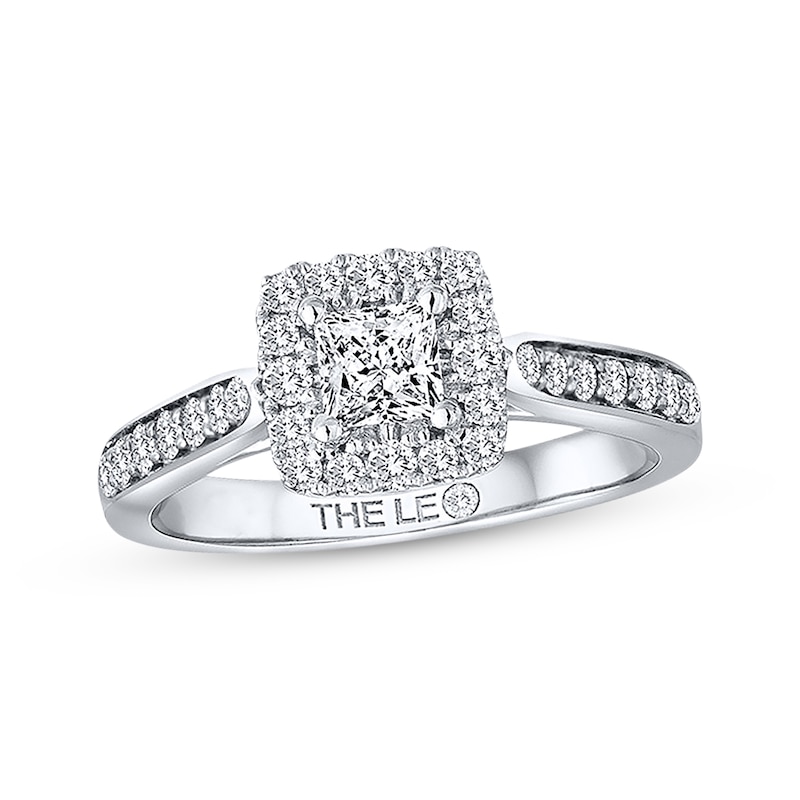 Previously Owned THE LEO Engagement Ring 3/4 ct tw Princess & Round-cut ...