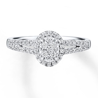 Previously Owned Diamond Promise Ring 1/4 ct tw Round-cut 10K White ...