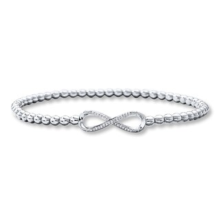 Previously Owned Infinity Bracelet Diamond Accents Sterling Silver | Kay