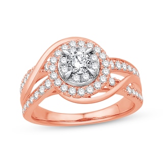 Previously Owned Diamond Engagement Ring 7/8 ct tw Round-cut 14K Two ...