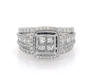 Previously Owned Princess-Cut Quad Diamond Engagement Ring 2 ct tw 14K ...