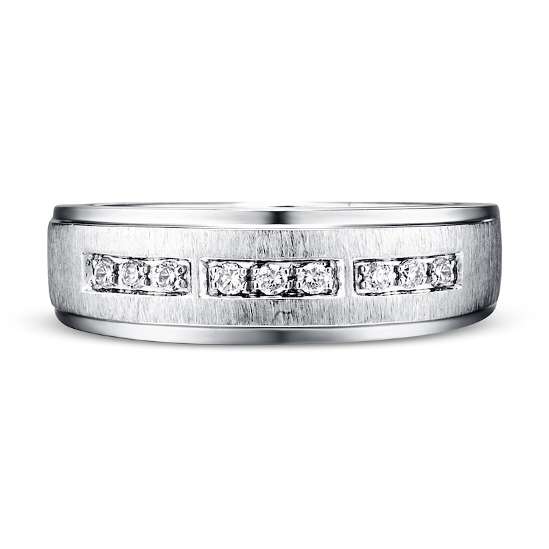 Previously Owned Men's Diamond Wedding Ring 1/6 ct tw 10K White Gold | Kay