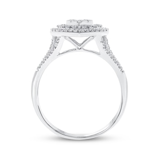 Previously Owned Diamond Heart Ring 1/2 ct tw Round-cut 10K White Gold ...