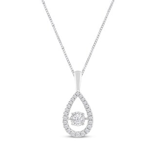 Previously Owned Unstoppable Love Diamond Pear Necklace 1/2 ct tw Round ...