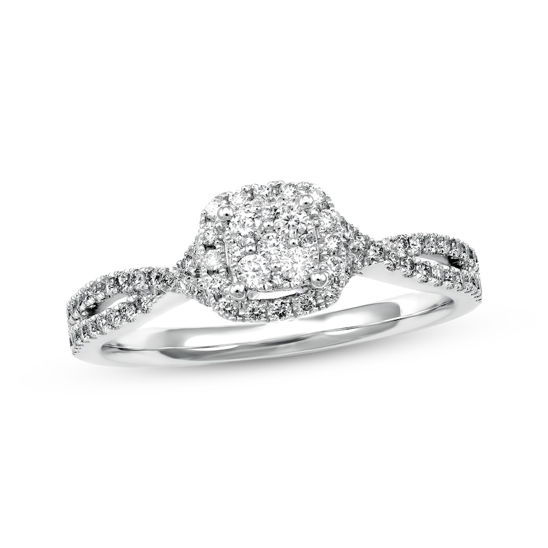 Previously Owned Diamond Promise Ring 1/3 ct tw Round-cut 10K White ...