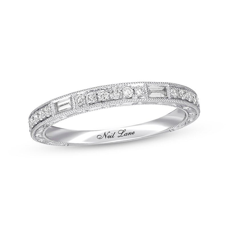 Previously Owned Neil Lane Diamond Wedding Band 1/4 ct tw Baguette ...