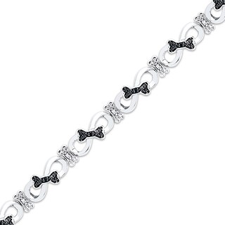 Previously Owned Dog Bone Bracelet 1/15 ct tw Diamonds Sterling Silver ...