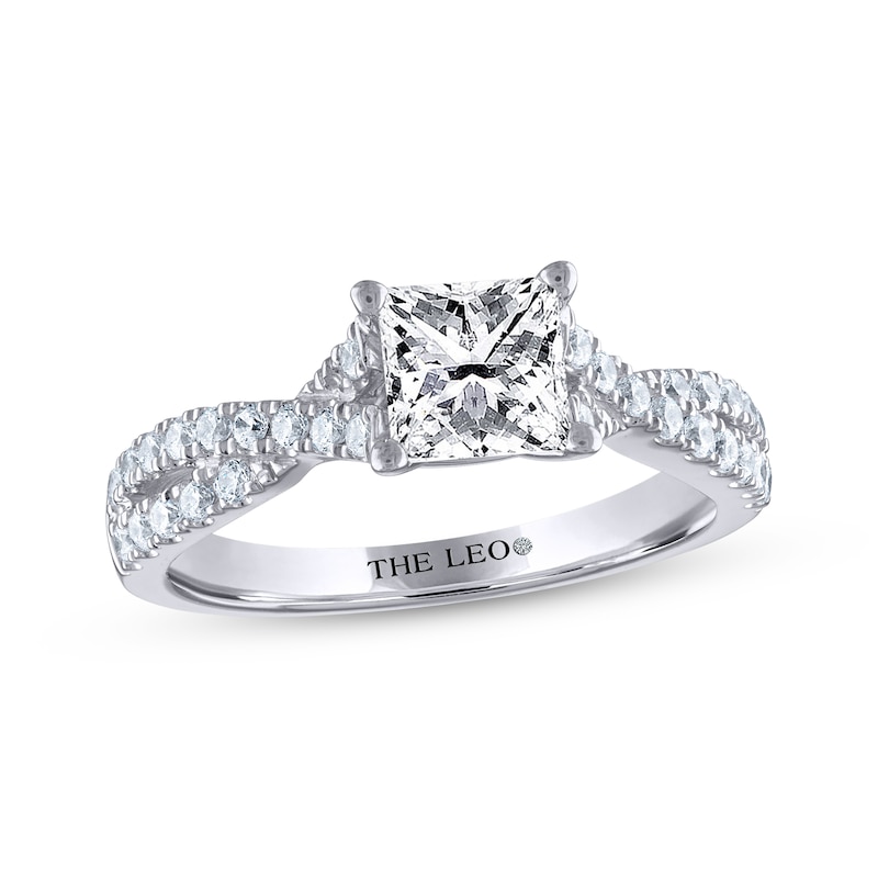 Previously Owned THE LEO Diamond Engagement Ring 1-1/4 ct tw Princess ...