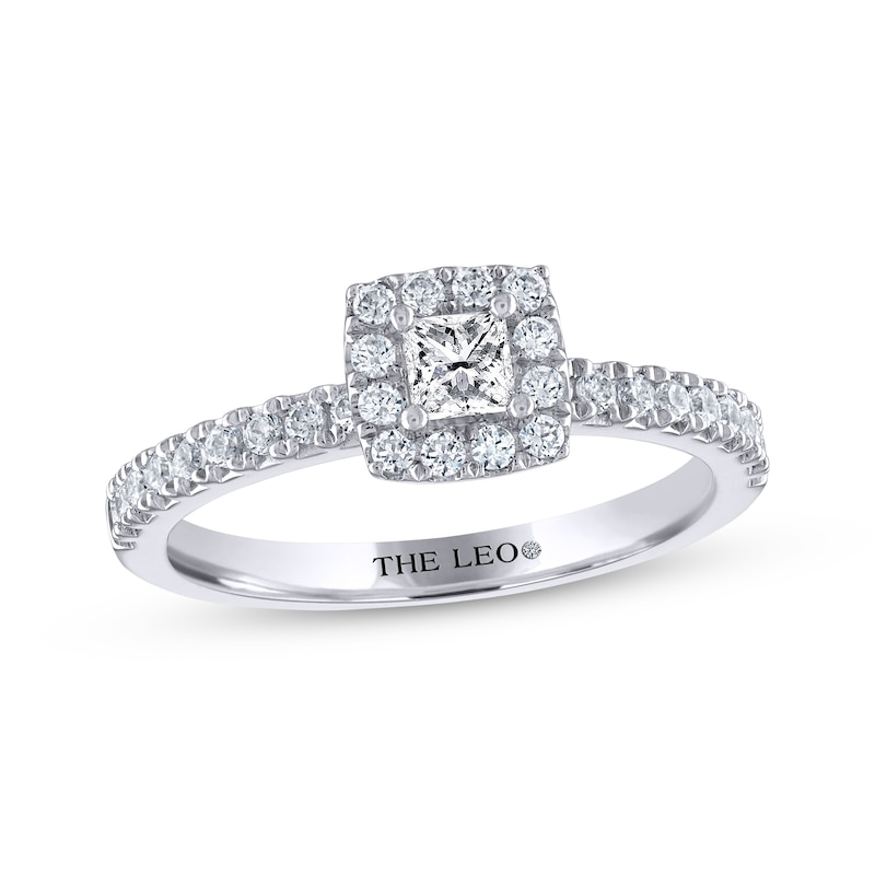 Previously Owned THE LEO Diamond Engagement Ring 1/2 ct tw Princess ...