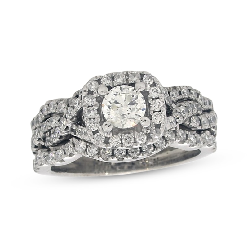 Previously Owned Round-Cut Diamond Twist Shank Soldered Bridal Set 1-1/ ...