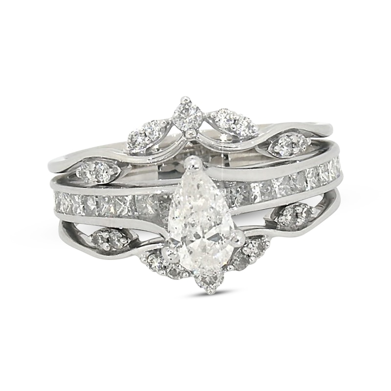 Previously Owned Pear-Shaped Diamond Bridal Set 1-1/5 ct tw 14K White ...
