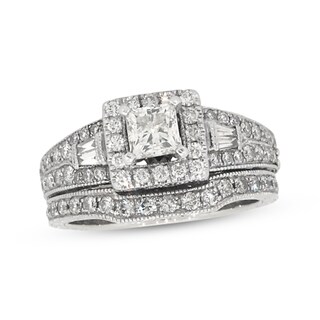 Previously Owned Neil Lane Princess-Cut Diamond Bridal Set 1-1/3 ct tw ...