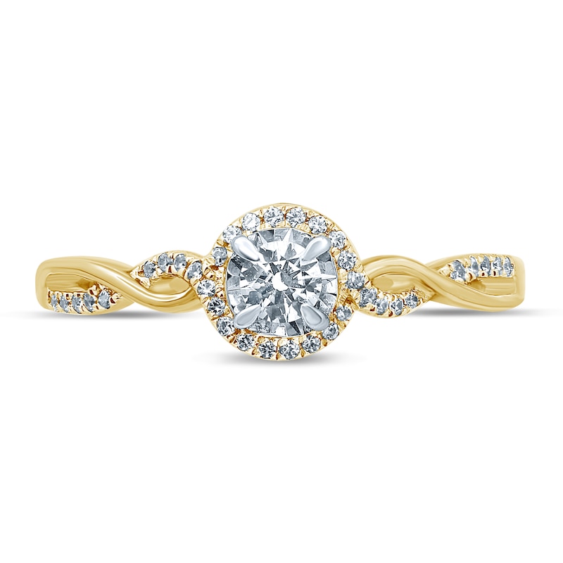 Previously Owned Round-Cut Diamond Twist Shank Engagement Ring 1/4 ct ...