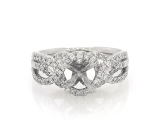 Previously Owned Diamond Twist Shank Engagement Ring Setting 1/2 ct tw ...