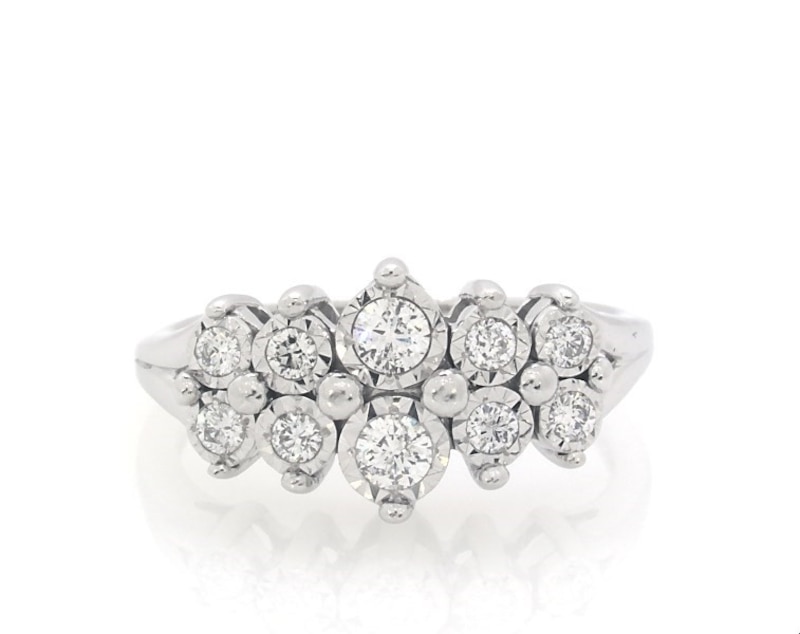 Previously Owned Diamond Anniversary Ring 3/8 ct tw Round-cut 10K White ...