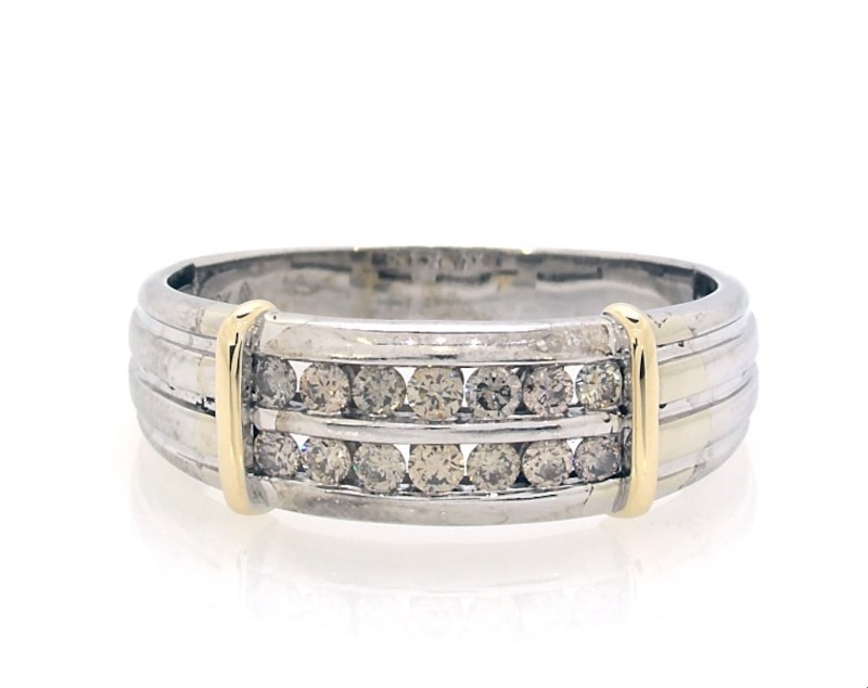 Previously Owned Men's Brown Diamond Wedding Band 1/2 ct tw Round-cut ...