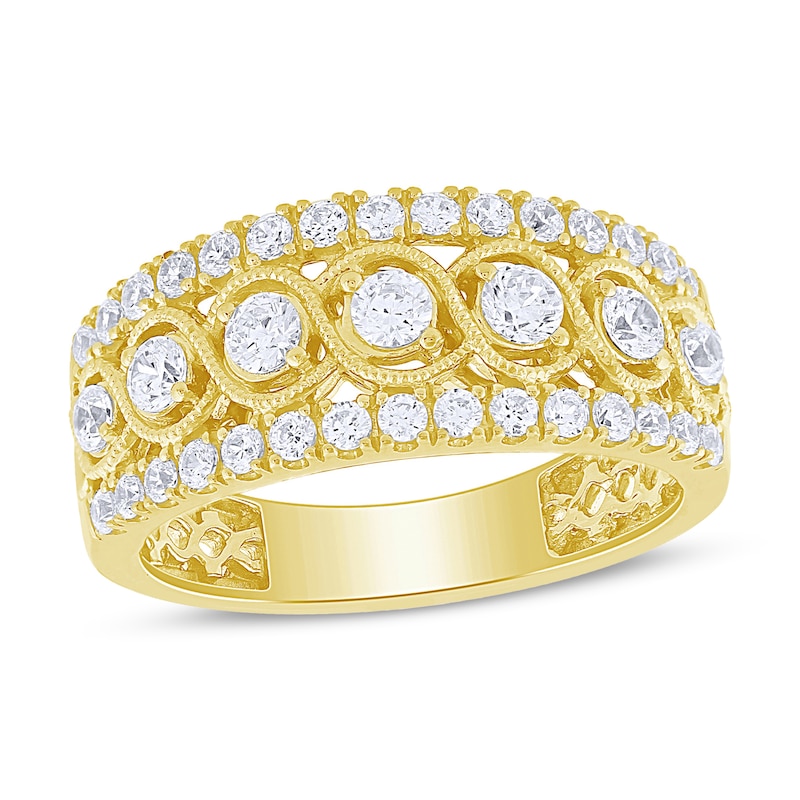 Previously Owned Diamond Anniversary Ring 1 ct tw Round-cut 10K Yellow ...