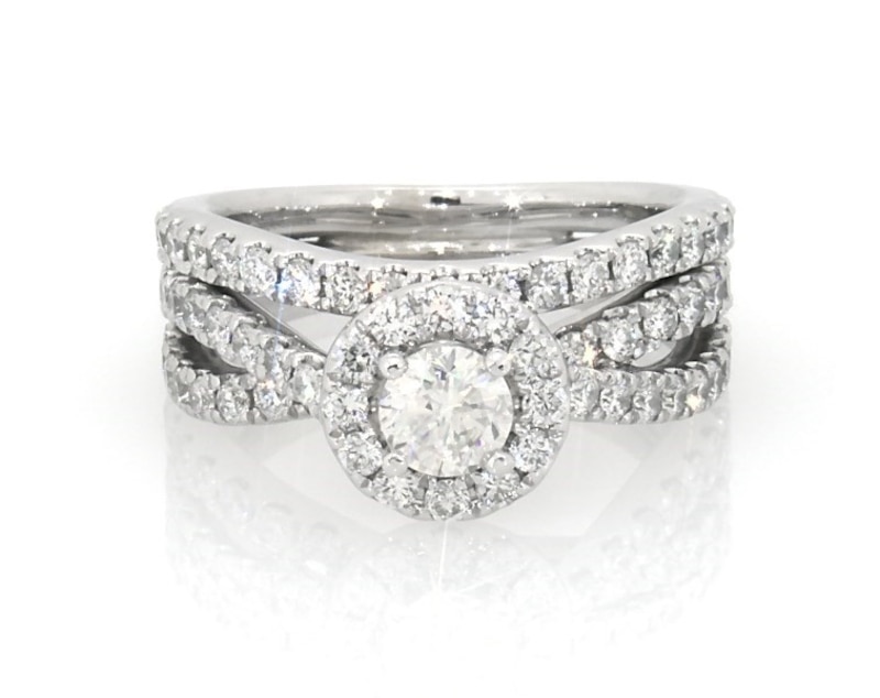 Previously Owned THE LEO First Light Diamond Round-cut Bridal Set 1 ct ...