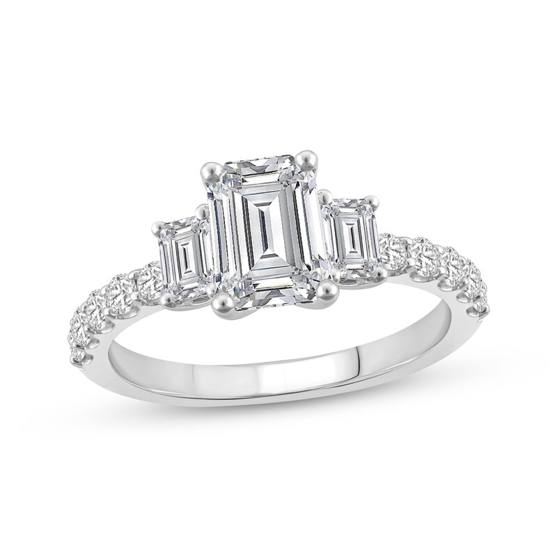 Memories Moments Magic Lab Grown Diamonds Emerald Cut Three Stone