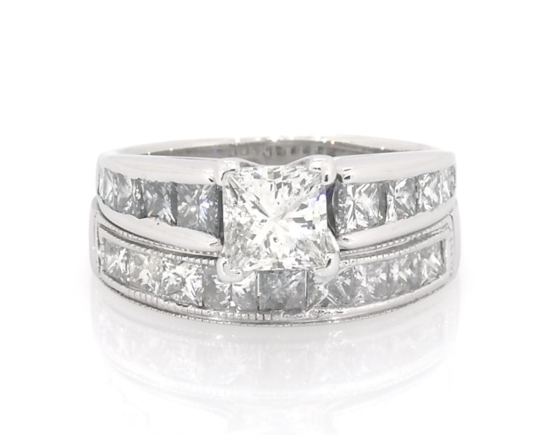 Previously Owned Princess-Cut Diamond Bridal Set 2-5/8 ct tw 14K White ...