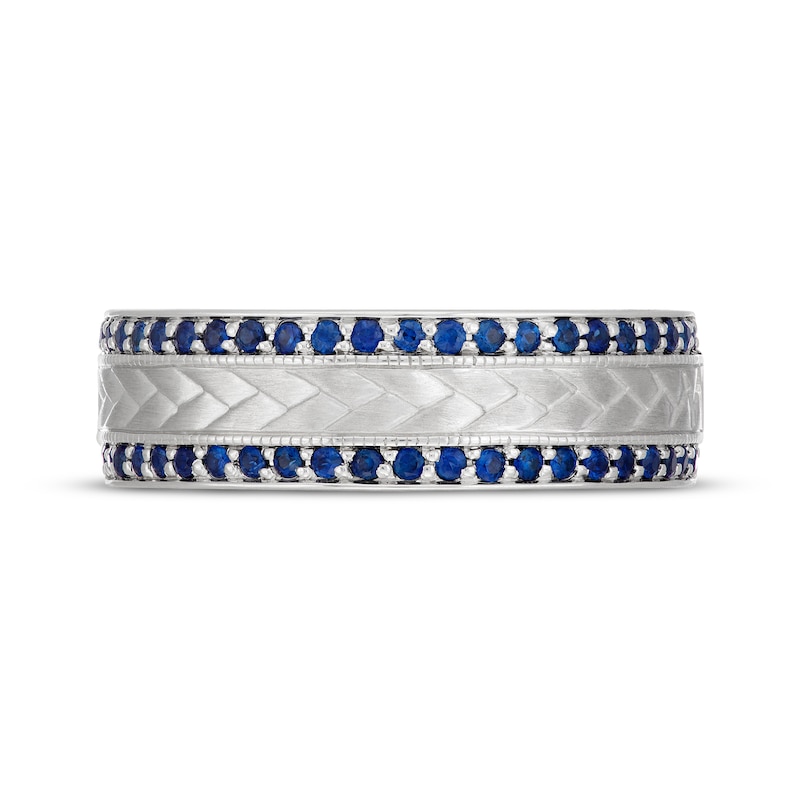 Neil Lane Men's Blue Sapphire Wedding Band 14K White Gold | Kay