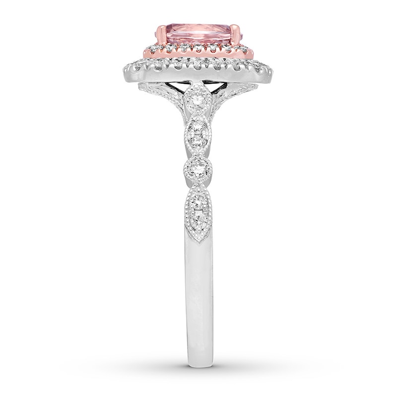 Neil Lane Oval Morganite Engagement Ring 5 8 Ct Tw Diamonds 14k Gold Kay