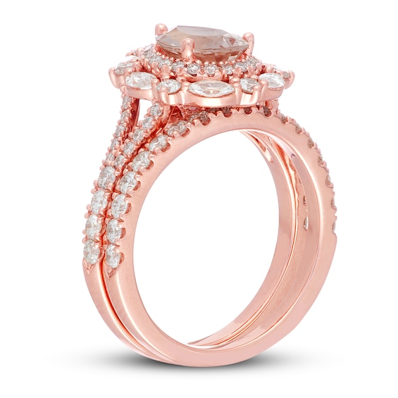 Neil Lane Morganite Bridal Set 1 1 3 Ct Tw Diamonds 14k Rose Gold Kay