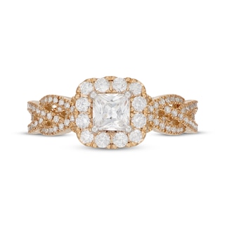 Neil Lane Princess-Cut Diamond Halo Engagement Ring 1-1/4 ct tw 14K Two ...