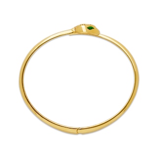 Italian Brilliance Diamond-Cut Snake Bangle Bracelet 14K Yellow Gold | Kay
