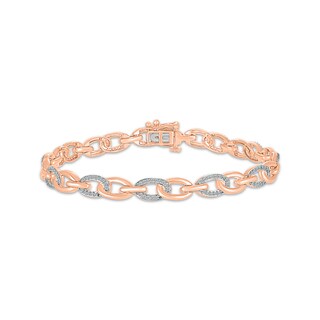 Diamond Link Bracelet 1/3 ct tw 10K Rose Gold 7.25" | Kay
