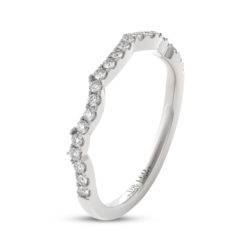 THE LEO First Light Diamond Contour Wedding Band 1/5 ct tw 14K White ...