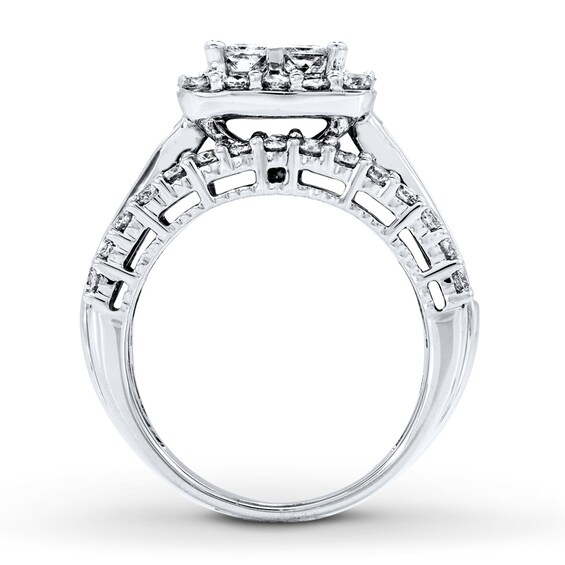 Diamond Engagement Ring 3 Cttw Princess Baguette 14k White Gold Kay