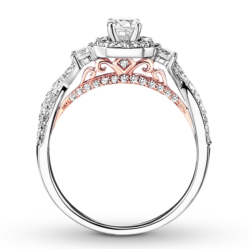 Now + Forever Diamond Engagement Ring 7/8 ct tw Round-cut 14K Two-Tone ...