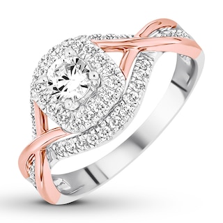 Diamond Engagement Ring 5/8 ct tw Round-cut 14K Two-Tone Gold | Kay