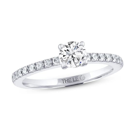 Leo Diamond Engagement Ring 3 4 Ct Tw Round Cut 14k White Gold Round