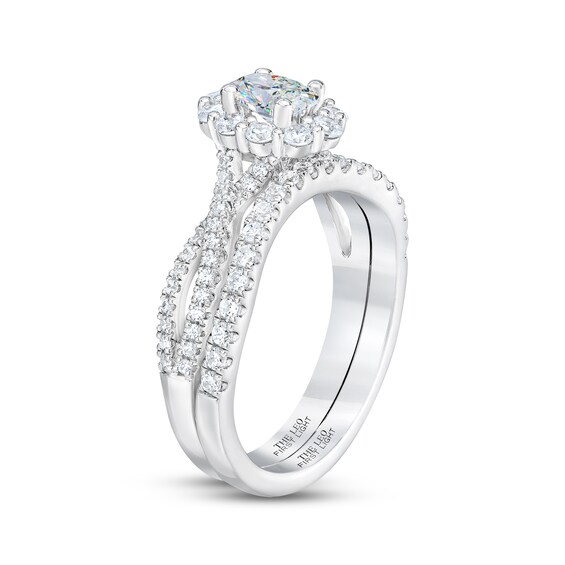 THE LEO First Light Diamond Oval-Cut Bridal Set 1-1/5 ct tw 14K White ...