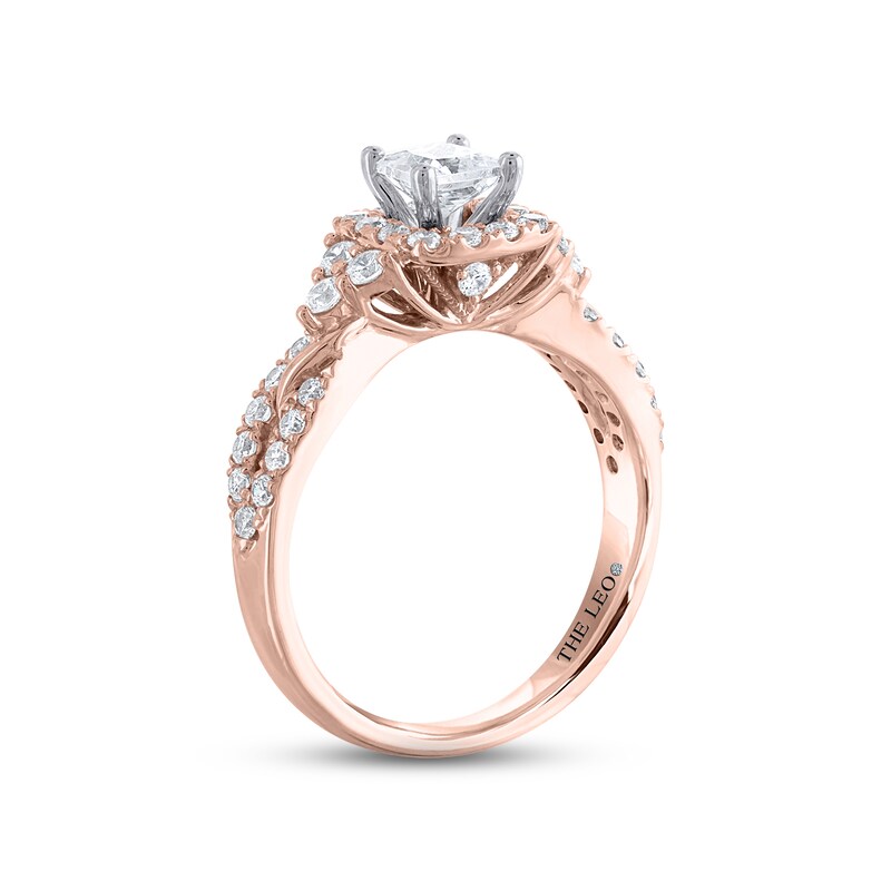 The Leo Diamond Engagement Ring 1 1 8 Ct Tw Princess And Round Cut 14k