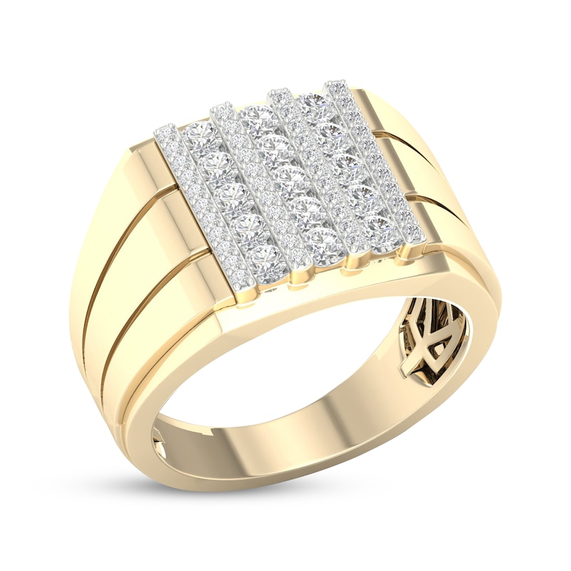 Men's Diamond Grid Ring 3/4 ct tw 10K Yellow Gold | Kay